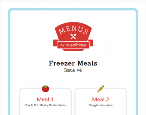 Free Freezer Meal Plan | Weelicious Menus